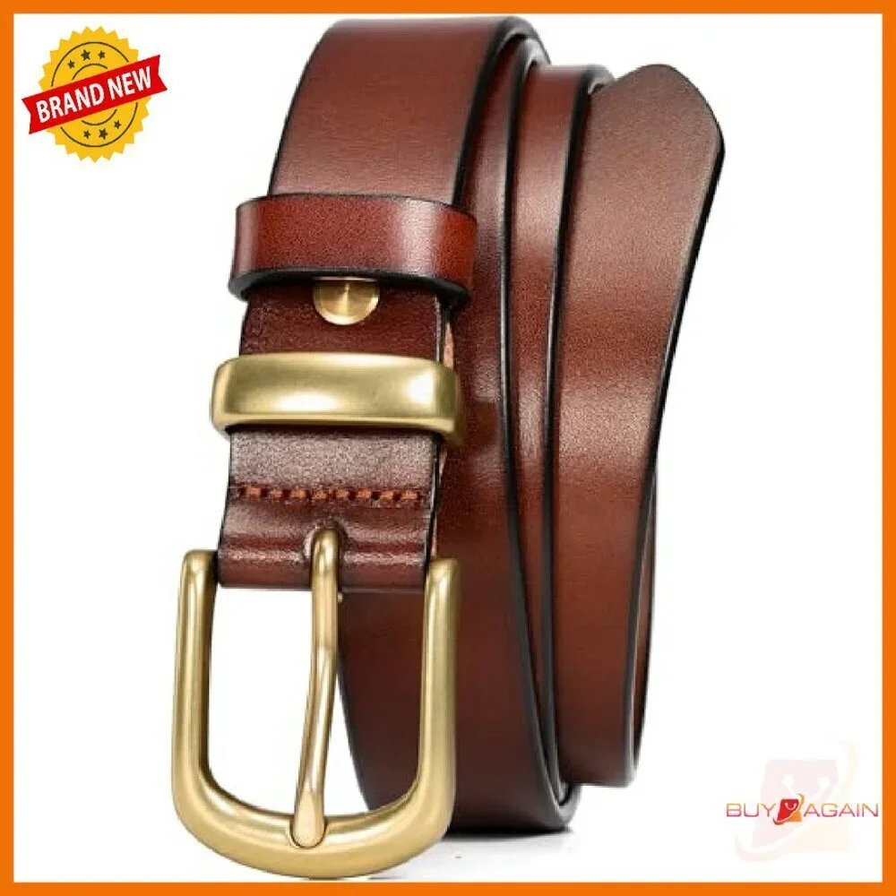 Accessories | Womens 11 Italian Full Grain Leather Belt With Gold ...